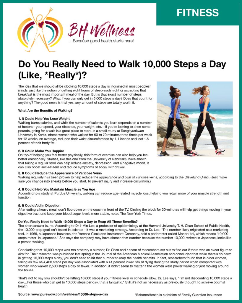 Do I Really Need to Walk 10,000 Steps a Day? - Bahama Health