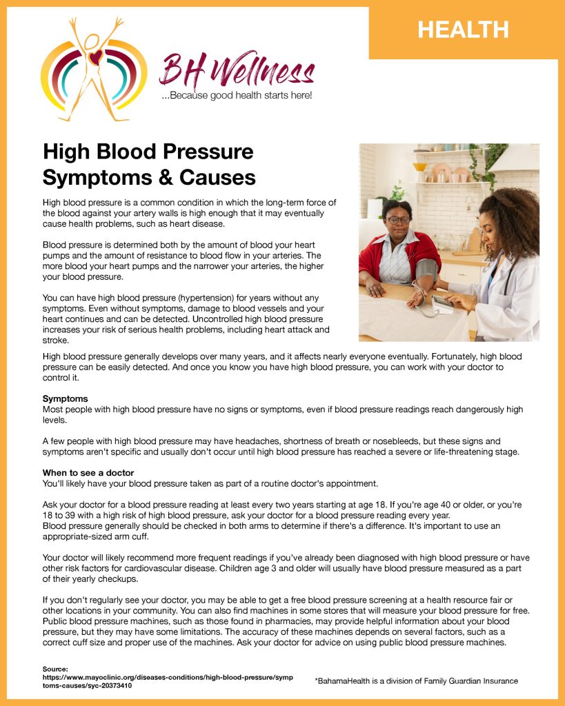 Causes and Symptoms of High Blood Pressure - Bahama Health