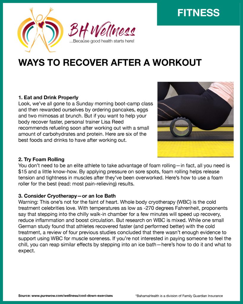 Ways to Recover After a Workout - Bahama Health