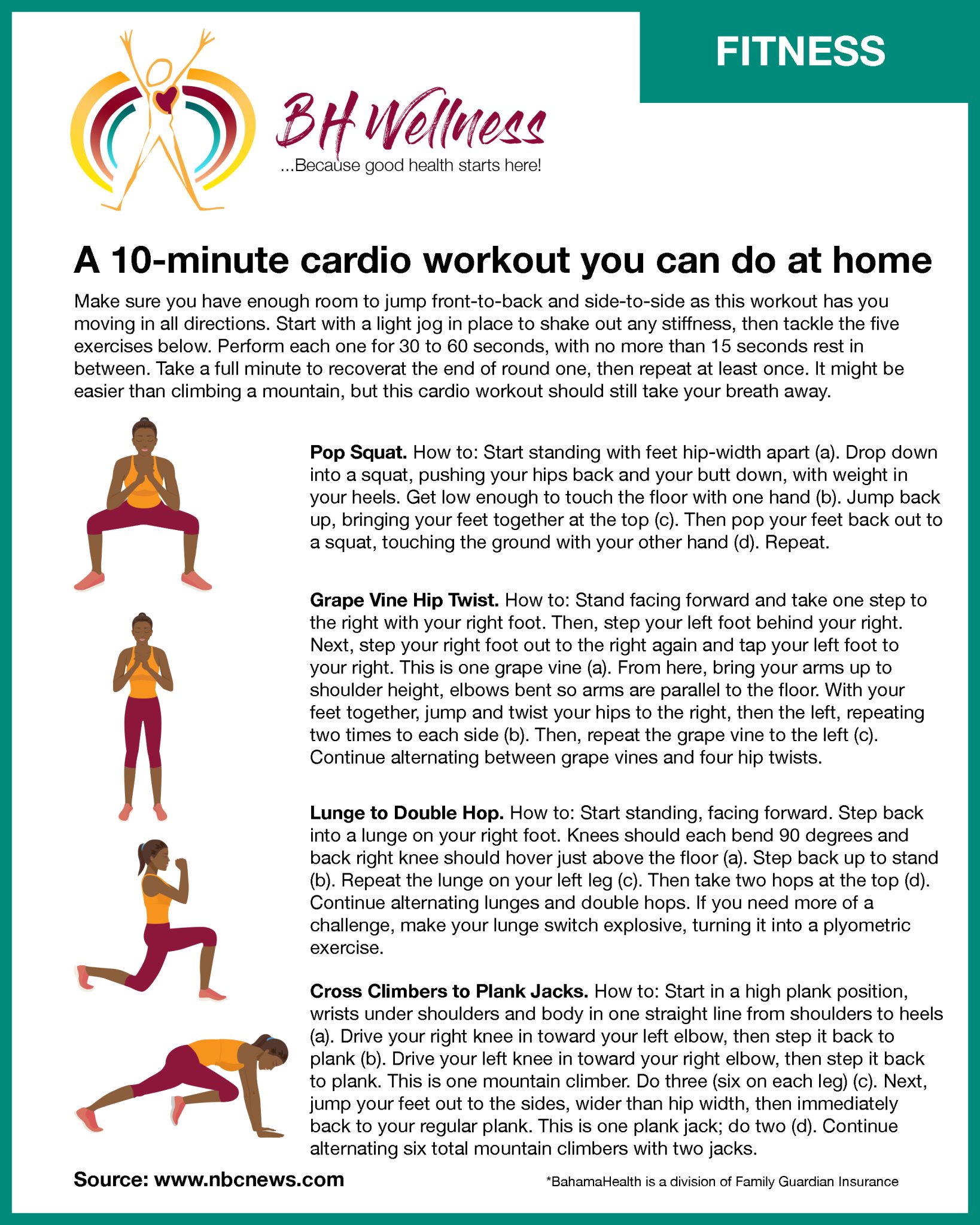 A 10 Minute Cardio Workout You Can Do At Home - Bahama Health