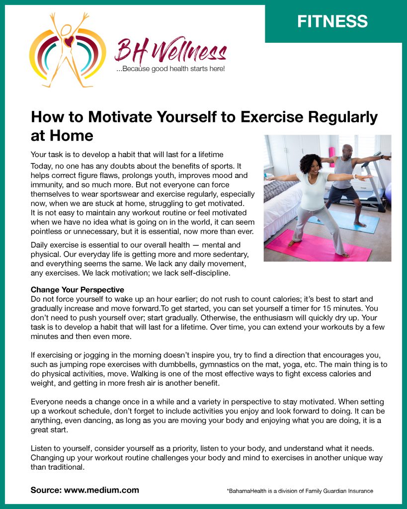 How to Motivate Yourself to Exercise Regularly at Home - Bahama Health