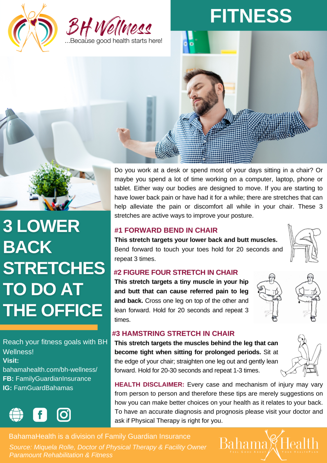 3 Lower Back Stretches To Do At The Offices - Bahama Health