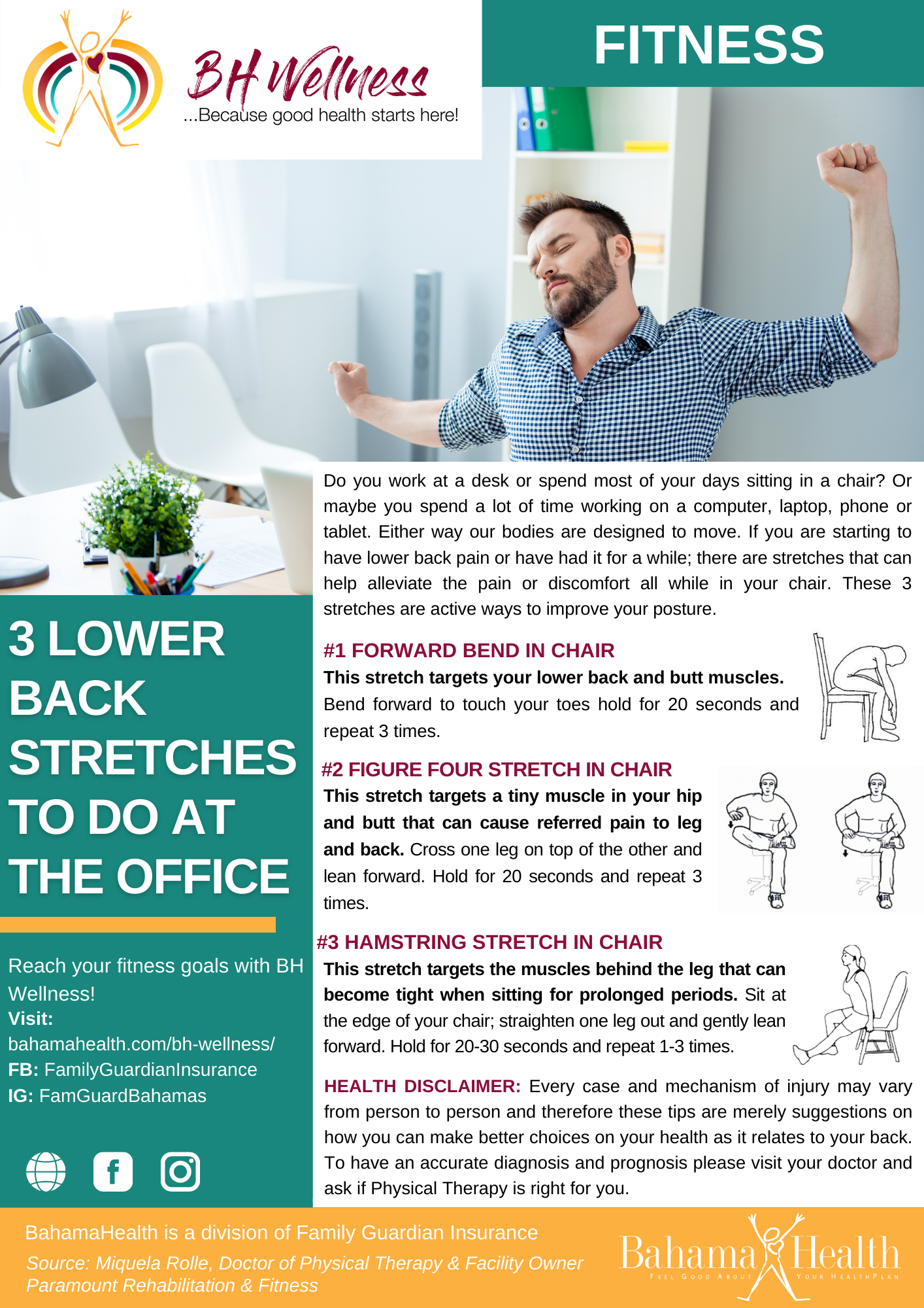 3 Lower Back Stretches To Do At The Offices - Bahama Health